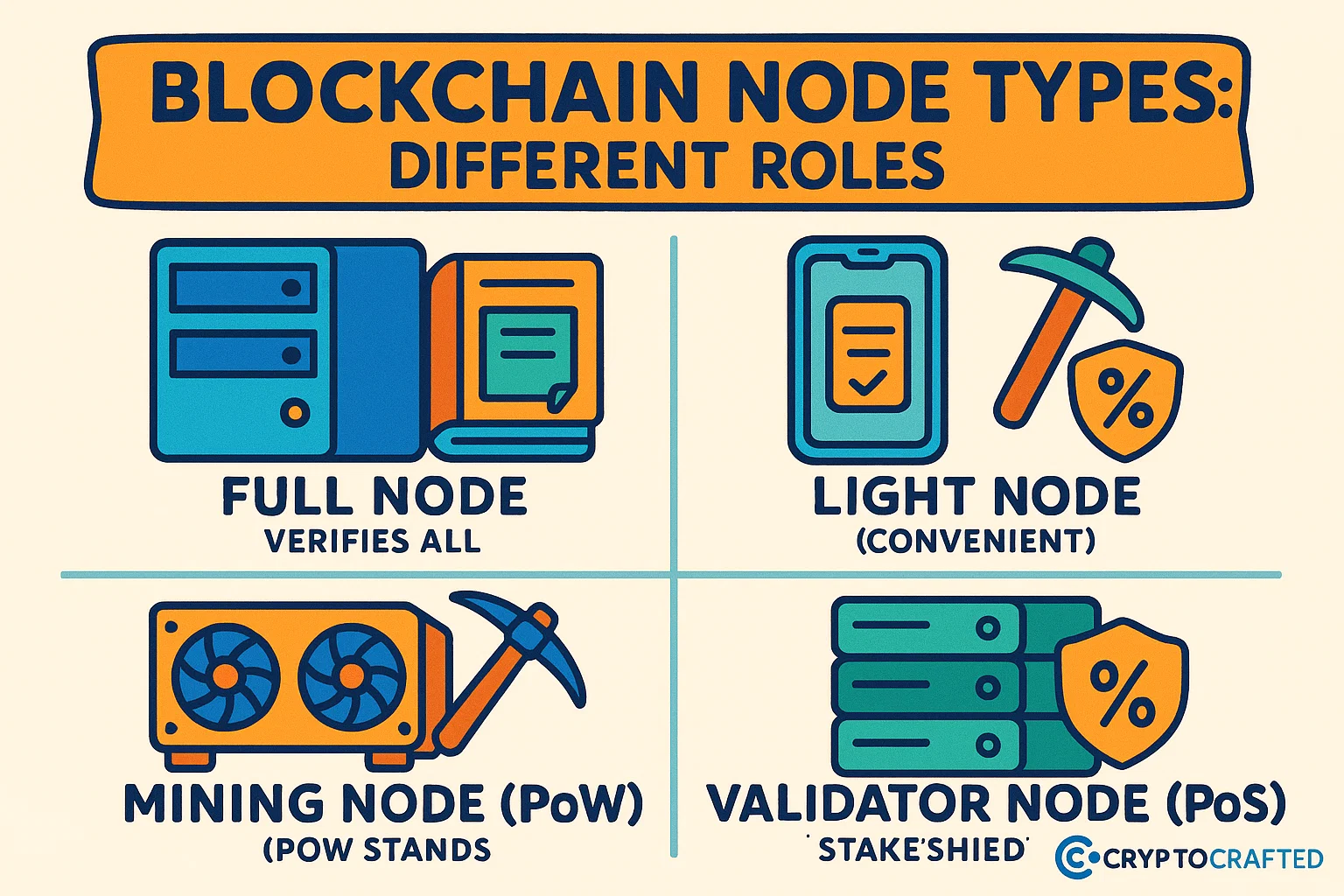 Types of Blockchain Nodes Explained Simply for Beginners | CryptoCrafted